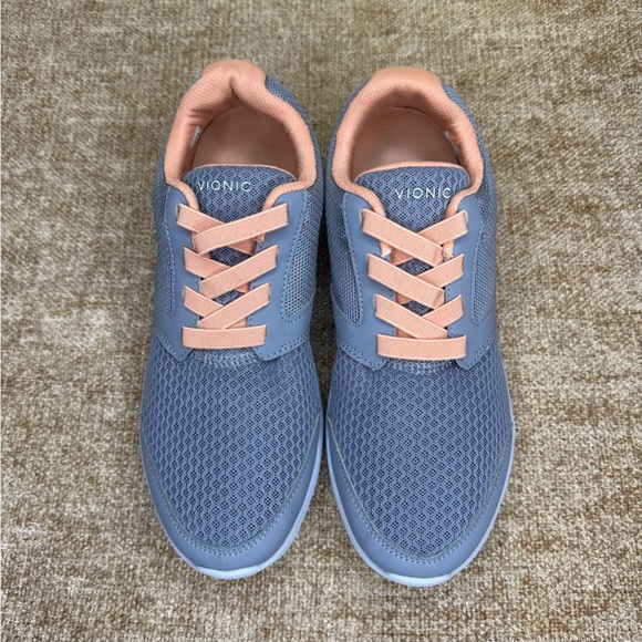 Vionic | Shoes | Vionic Maeve Greypeach Gored Laced Slipon Sneakers ...